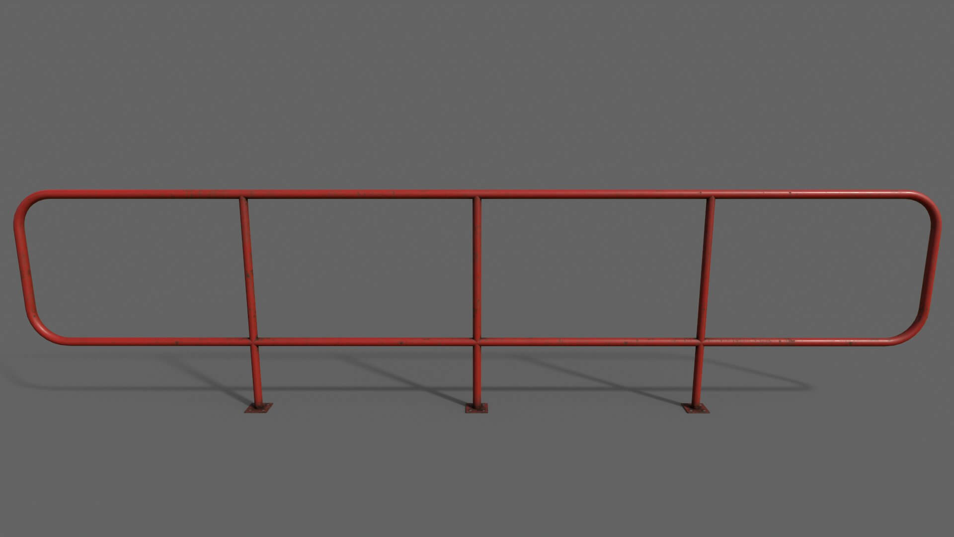 Pedestrian Guard Rail Red V5 - 3D Model by DaikLord
