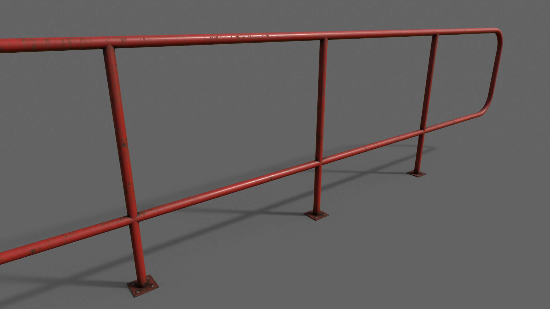 Pedestrian Guard Rail Red V5 - 3D Model by DaikLord