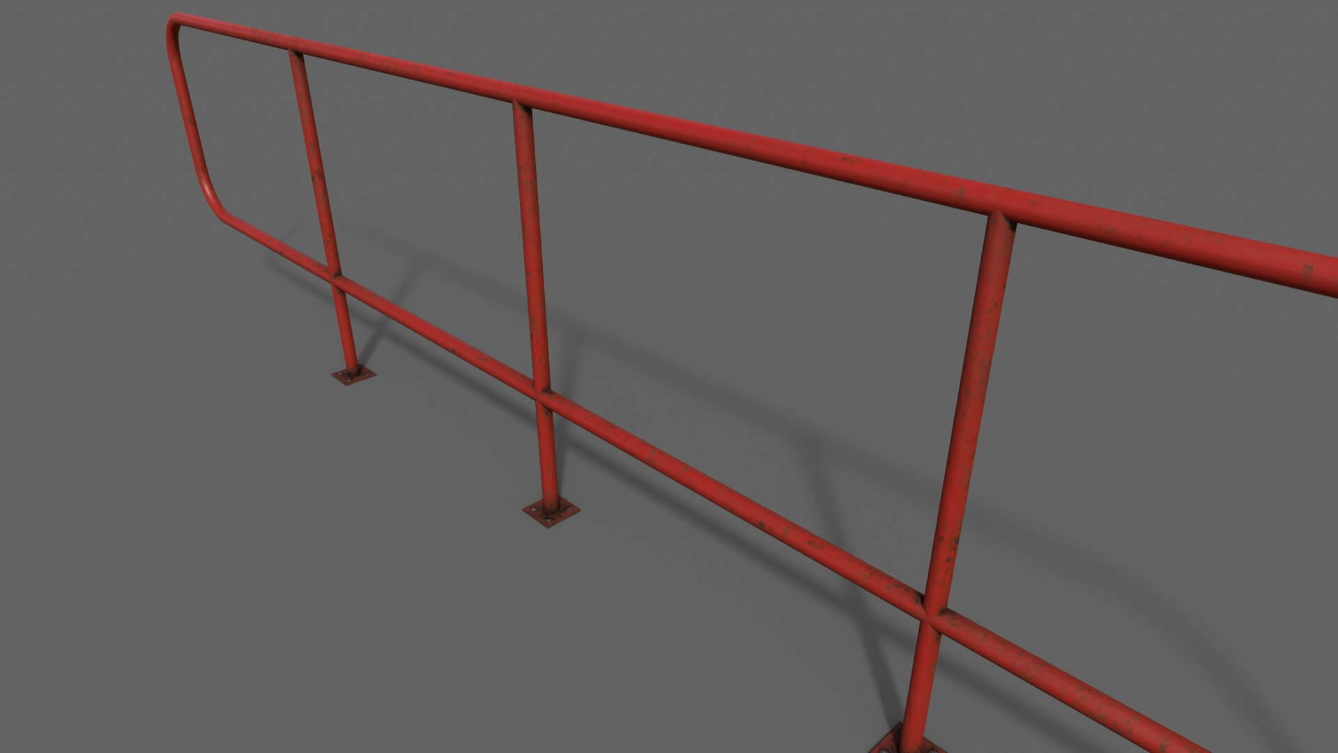 Pedestrian Guard Rail Red V5 - 3D Model by DaikLord