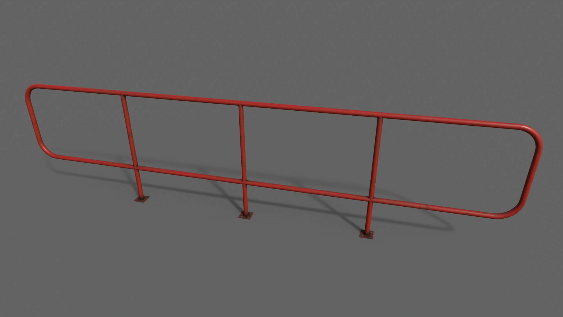 Pedestrian Guard Rail Red V5 - 3D Model by DaikLord