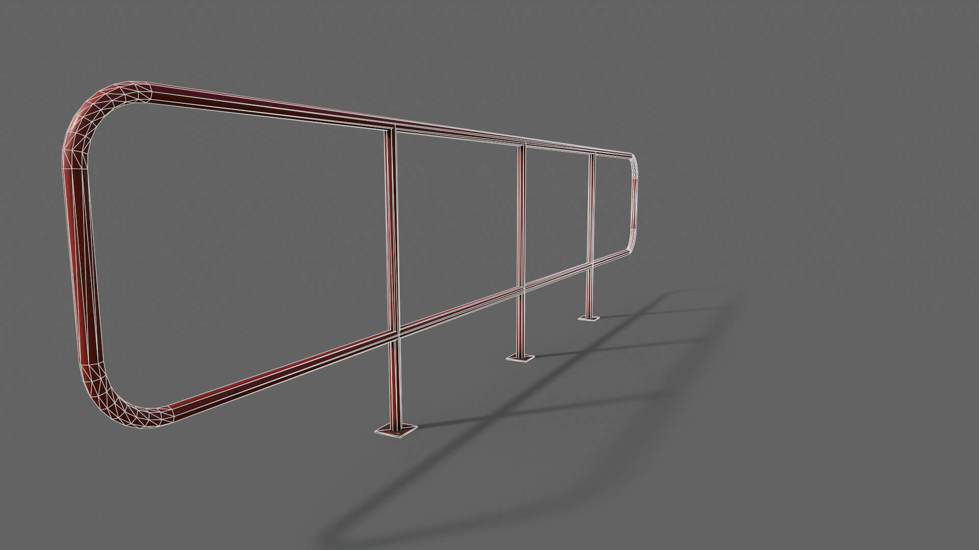 Pedestrian Guard Rail Red V5 - 3D Model by DaikLord