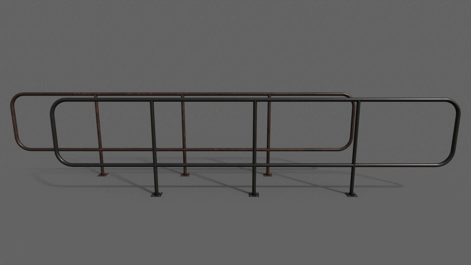 Pedestrian Guard Rail Clean-Rusty by DaikLord