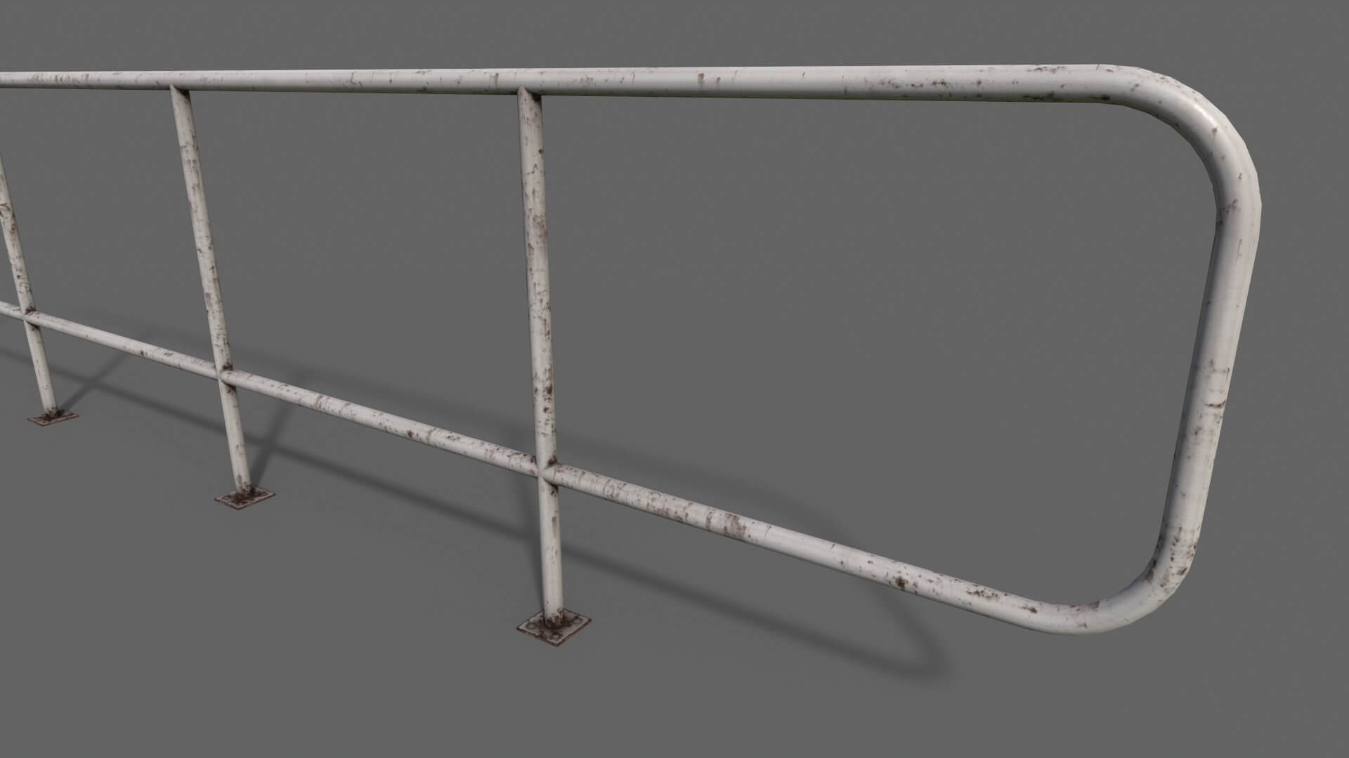 Pedestrian Guard Rail White V5 - 3D Model by DaikLord