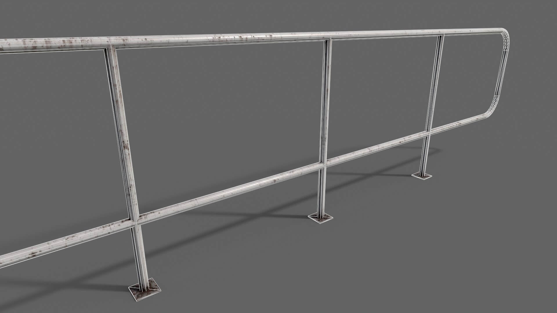 Pedestrian Guard Rail White V5 - 3D Model by DaikLord
