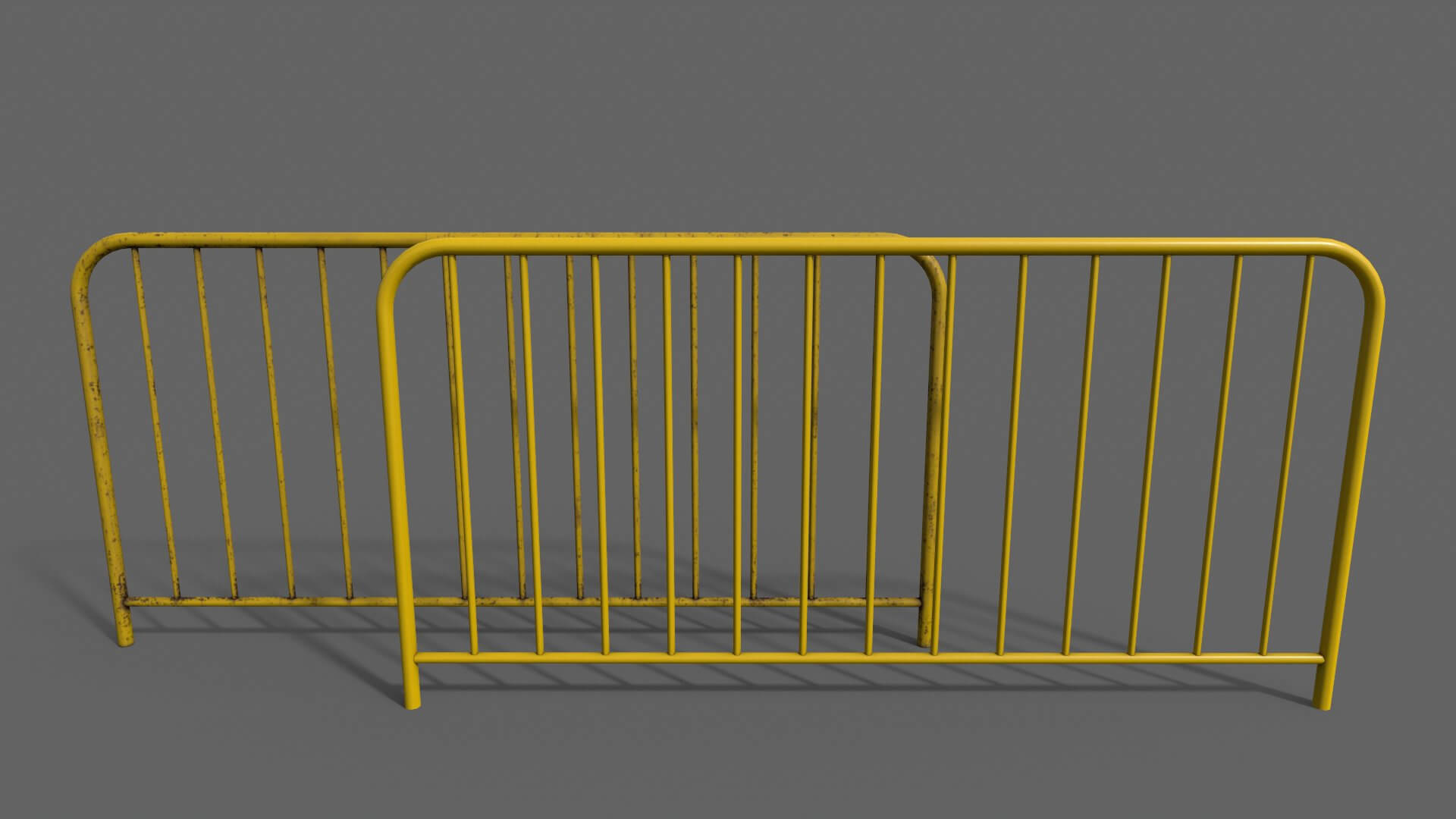 Pedestrian Guard Rail Yellow V1 - 3D Model by DaikLord