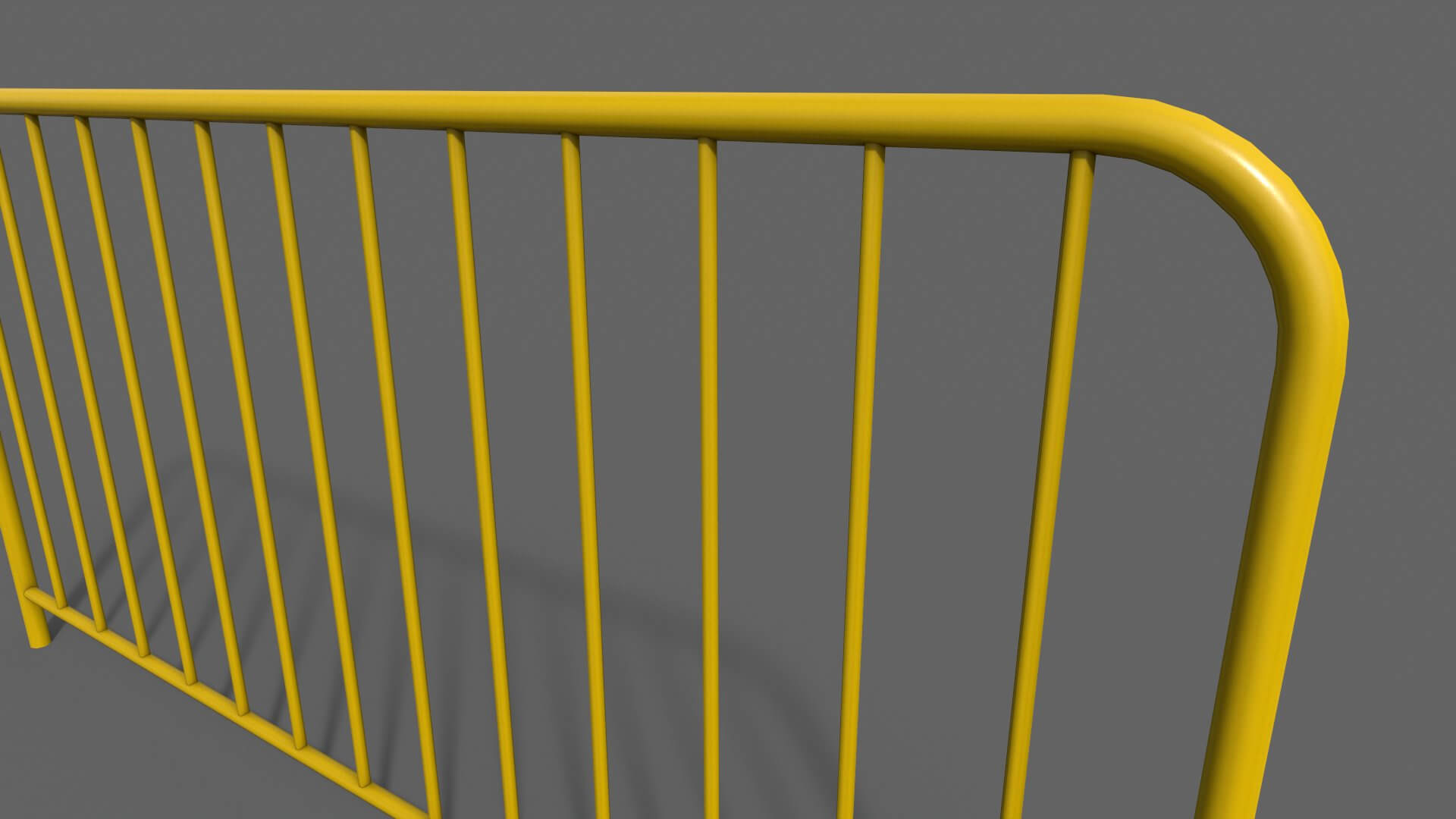 Pedestrian Guard Rail Yellow V1 - 3D Model by DaikLord