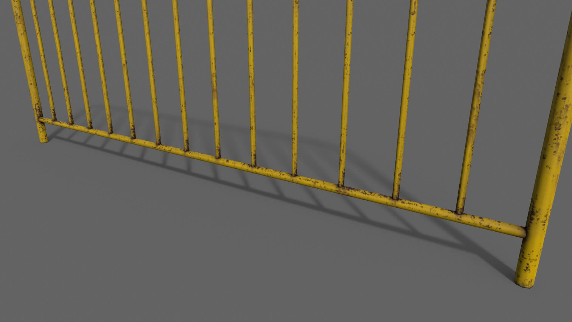 Pedestrian Guard Rail Yellow V1 - 3D Model by DaikLord