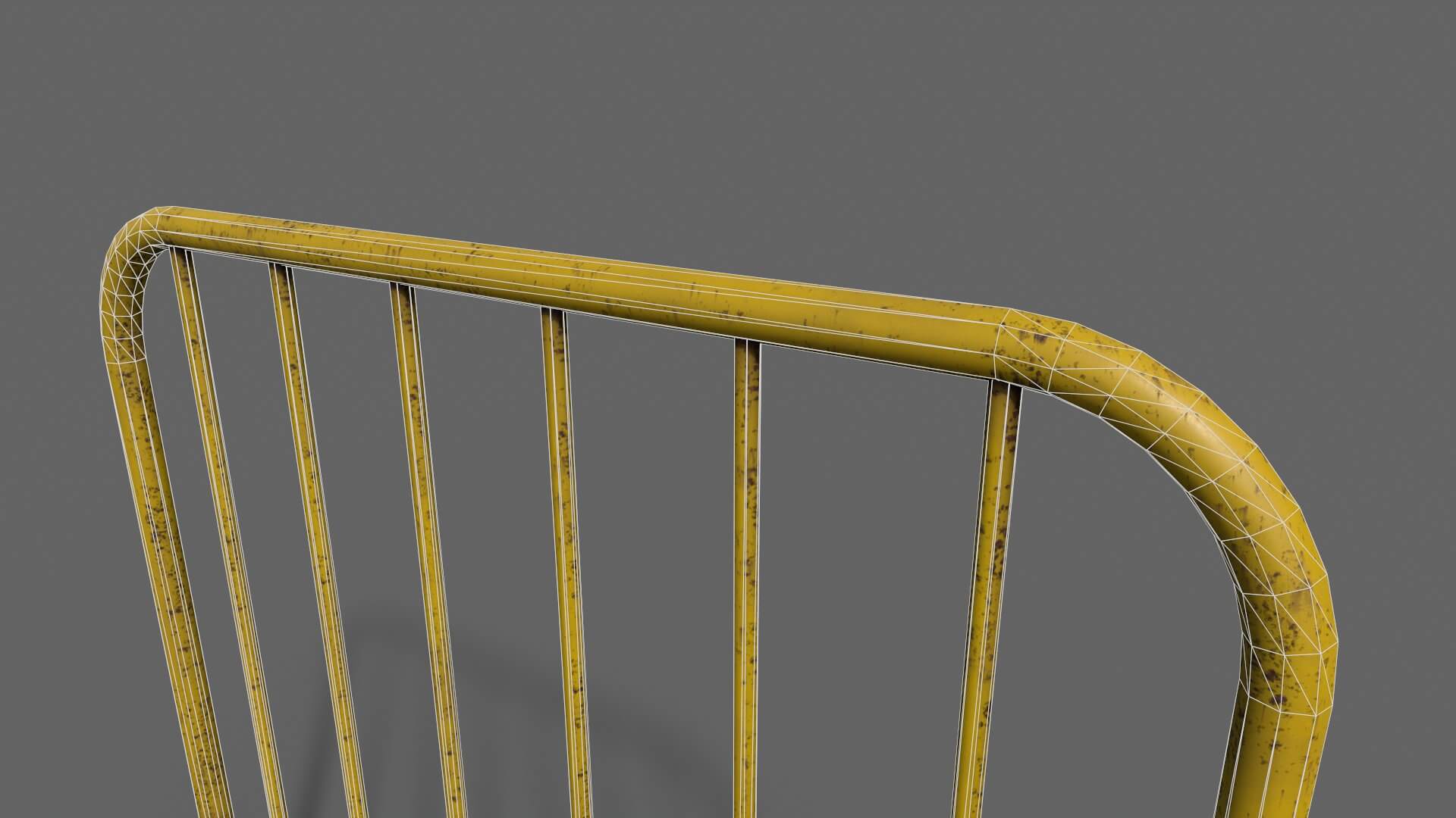 Pedestrian Guard Rail Yellow V2 - 3D Model by DaikLord