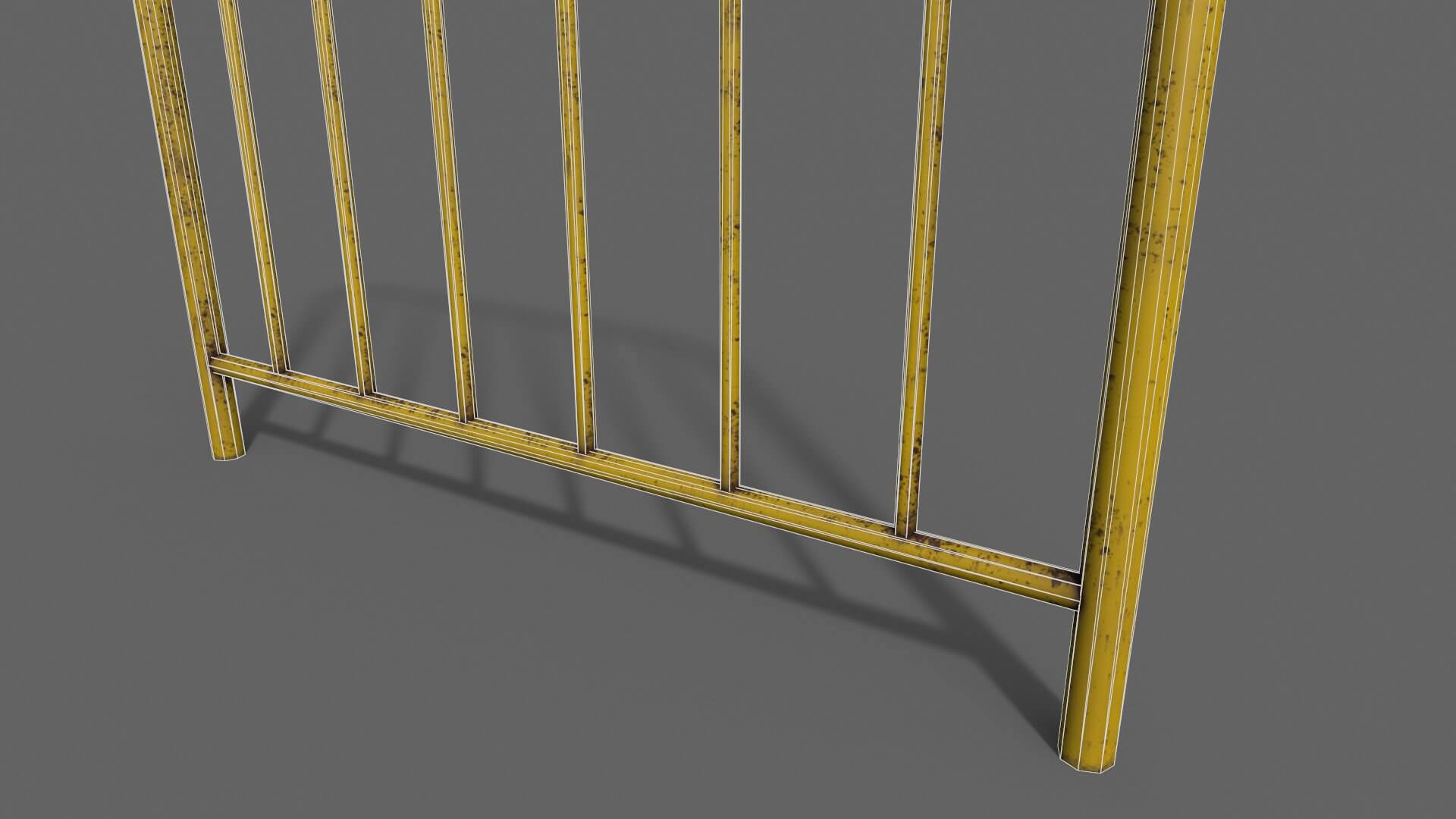 Pedestrian Guard Rail Yellow V2 - 3D Model by DaikLord