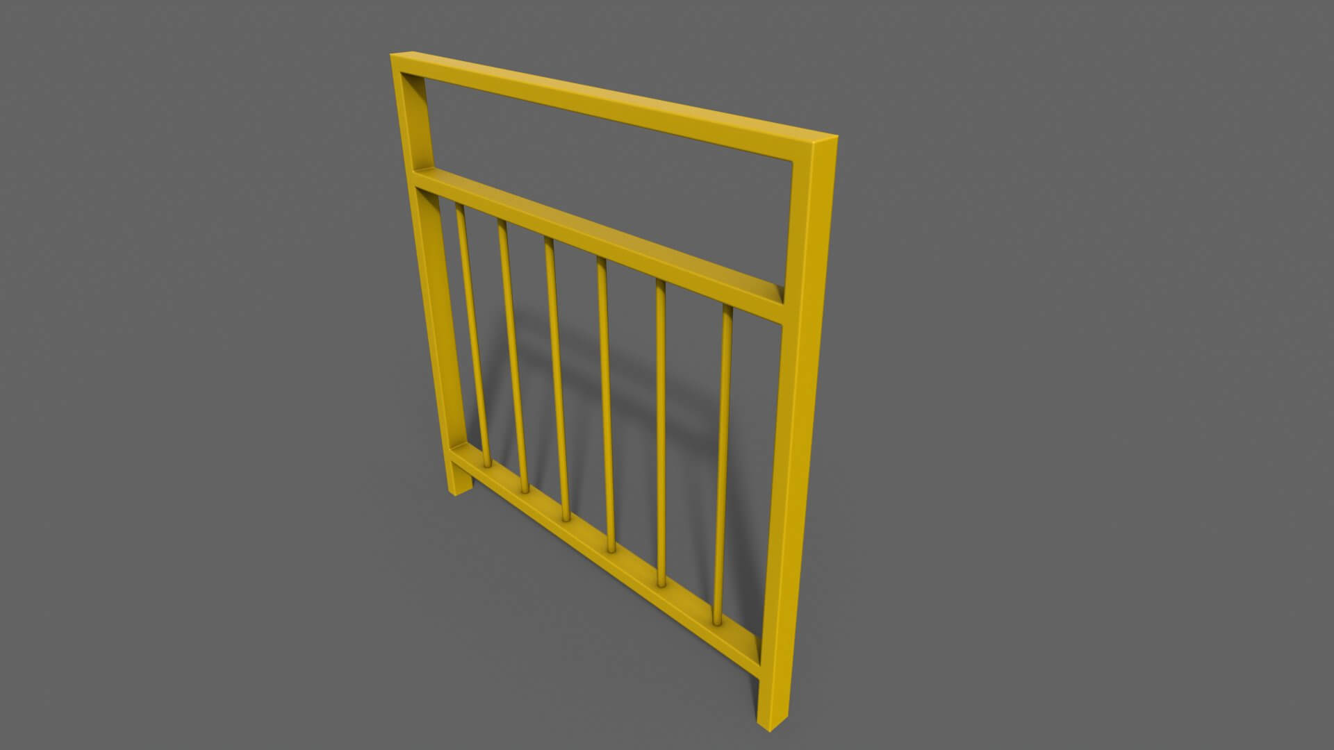 Pedestrian Guard Rail Yellow V4 - 3D Model by DaikLord