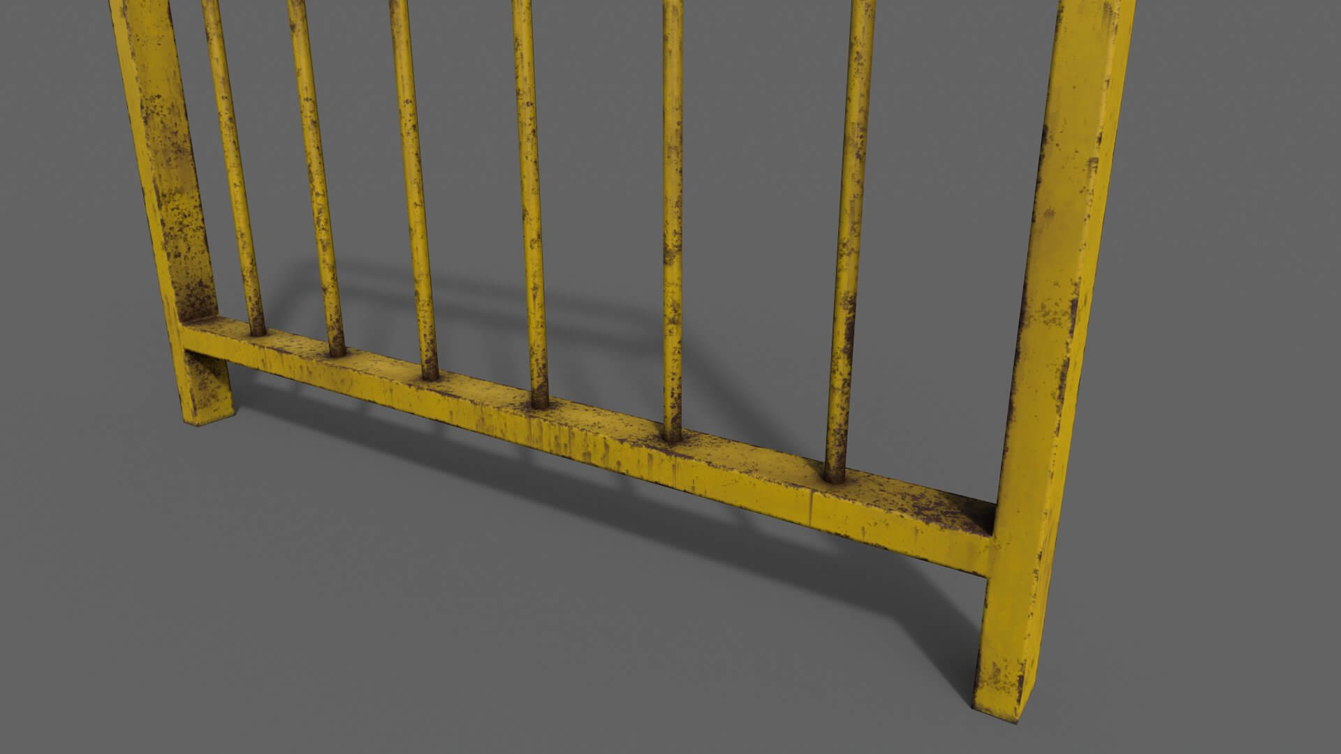 Pedestrian Guard Rail Yellow V4 - 3D Model by DaikLord