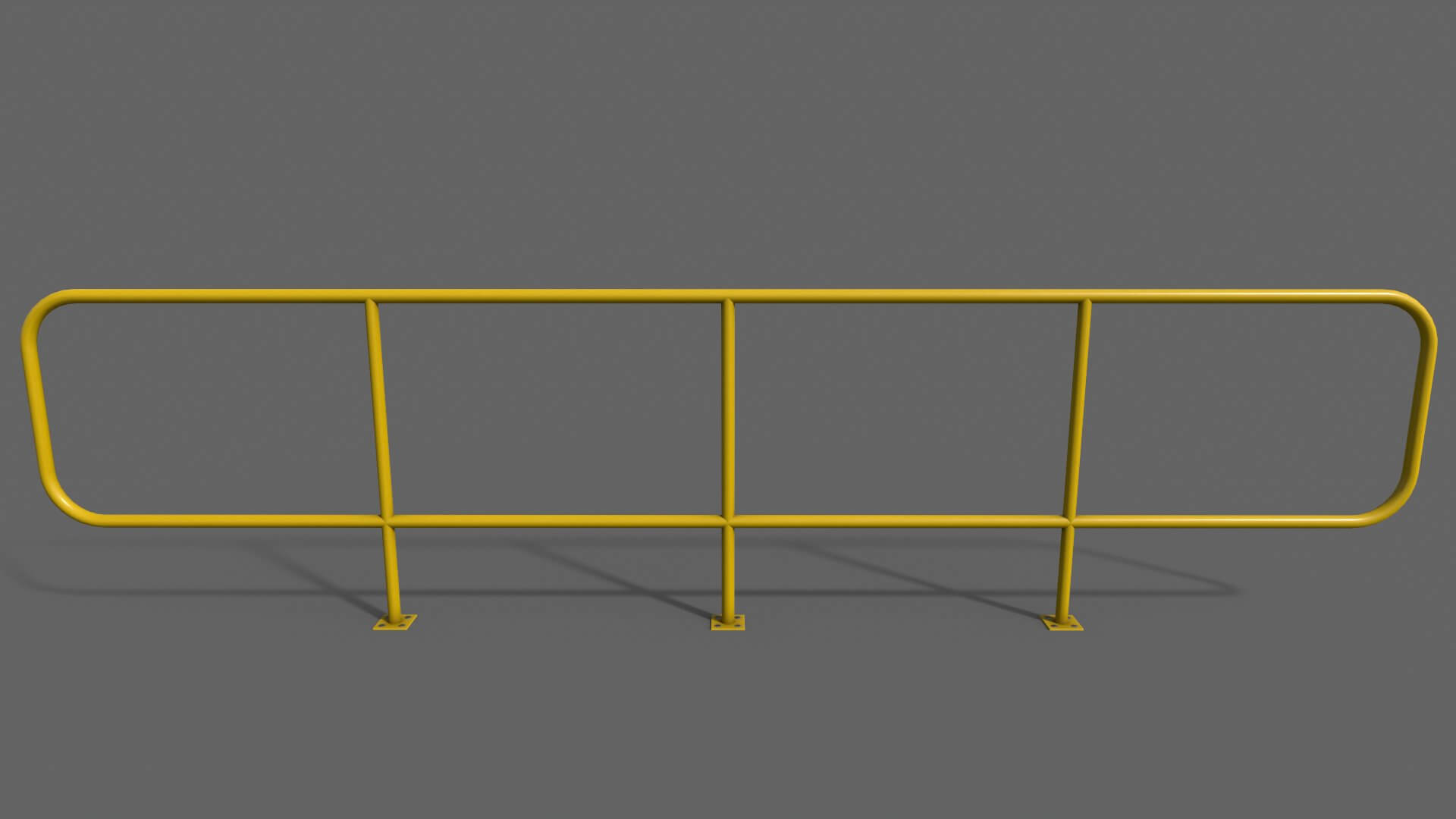Pedestrian Guard Rail Yellow V5 - 3D Model by DaikLord