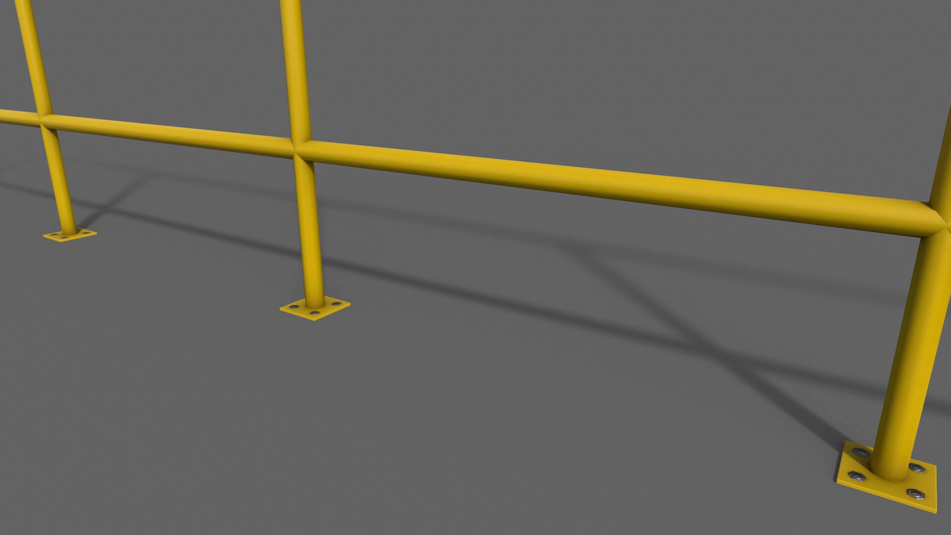 Pedestrian Guard Rail Yellow V5 - 3D Model by DaikLord