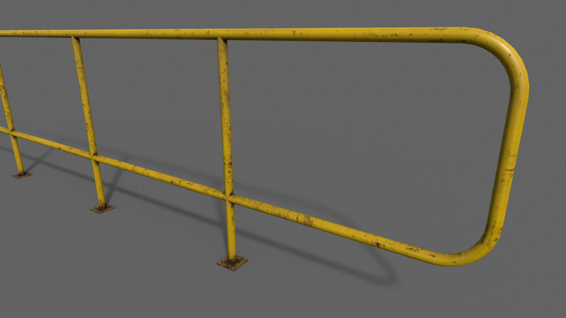 Pedestrian Guard Rail Yellow V5 - 3D Model by DaikLord