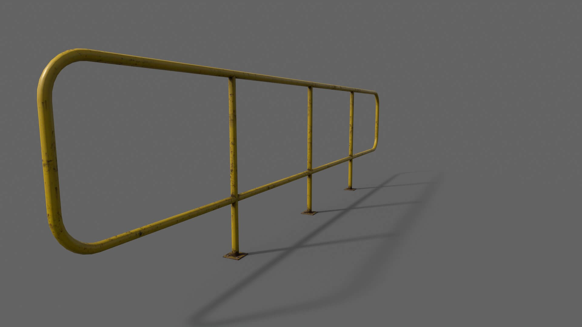 Pedestrian Guard Rail Yellow V5 - 3D Model by DaikLord