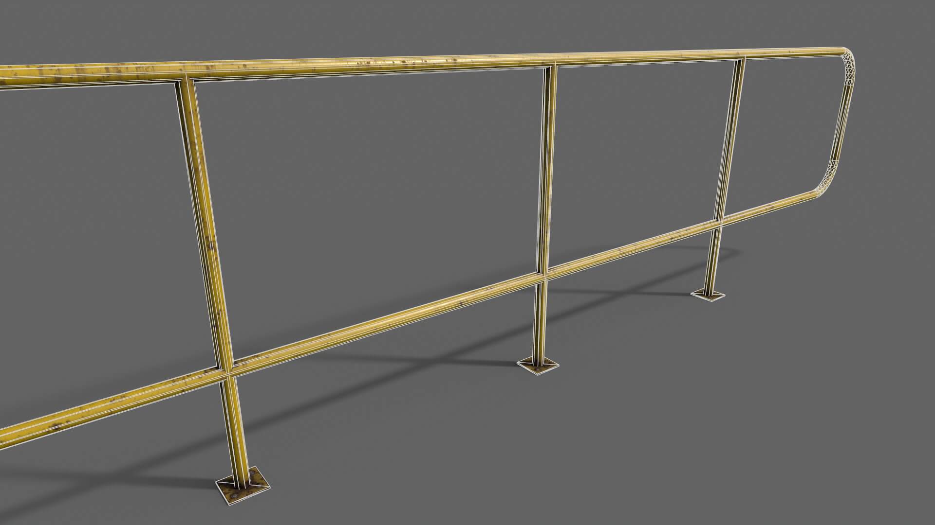 Pedestrian Guard Rail Yellow V5 - 3D Model by DaikLord