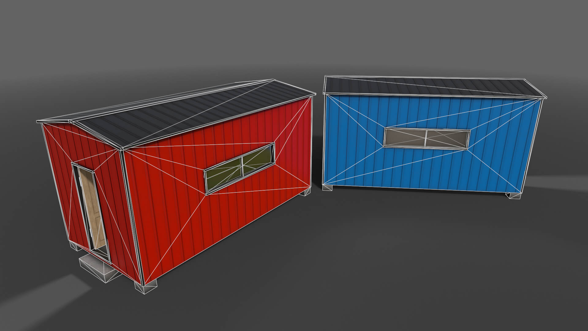 Shed House B 20ft V2 - 3D Model by DaikLord