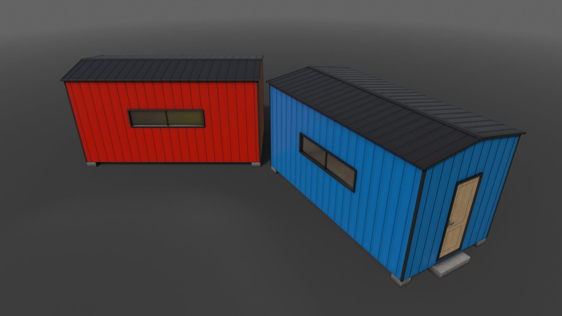 Shed House B 20ft V2 - 3D Model by DaikLord