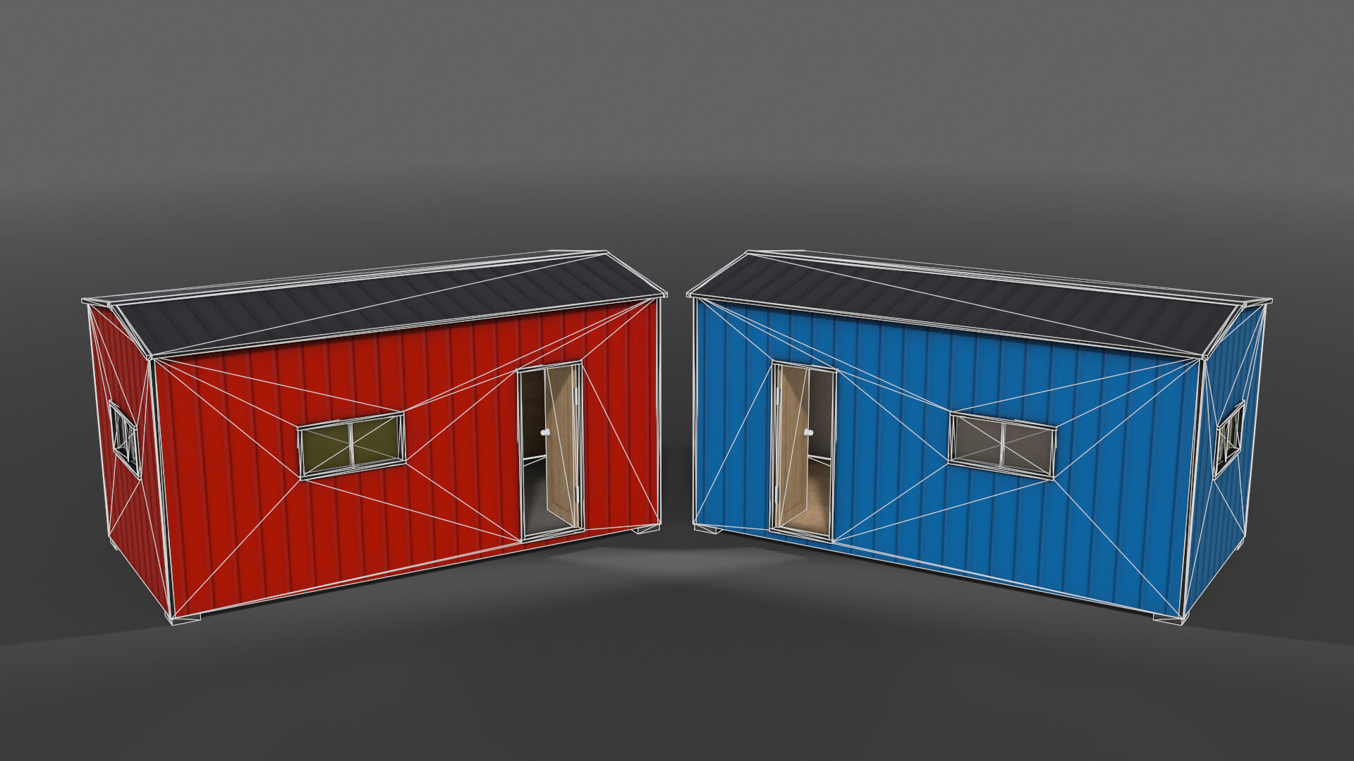 Shed House B 20Ft V1 - 3D Model by DaikLord