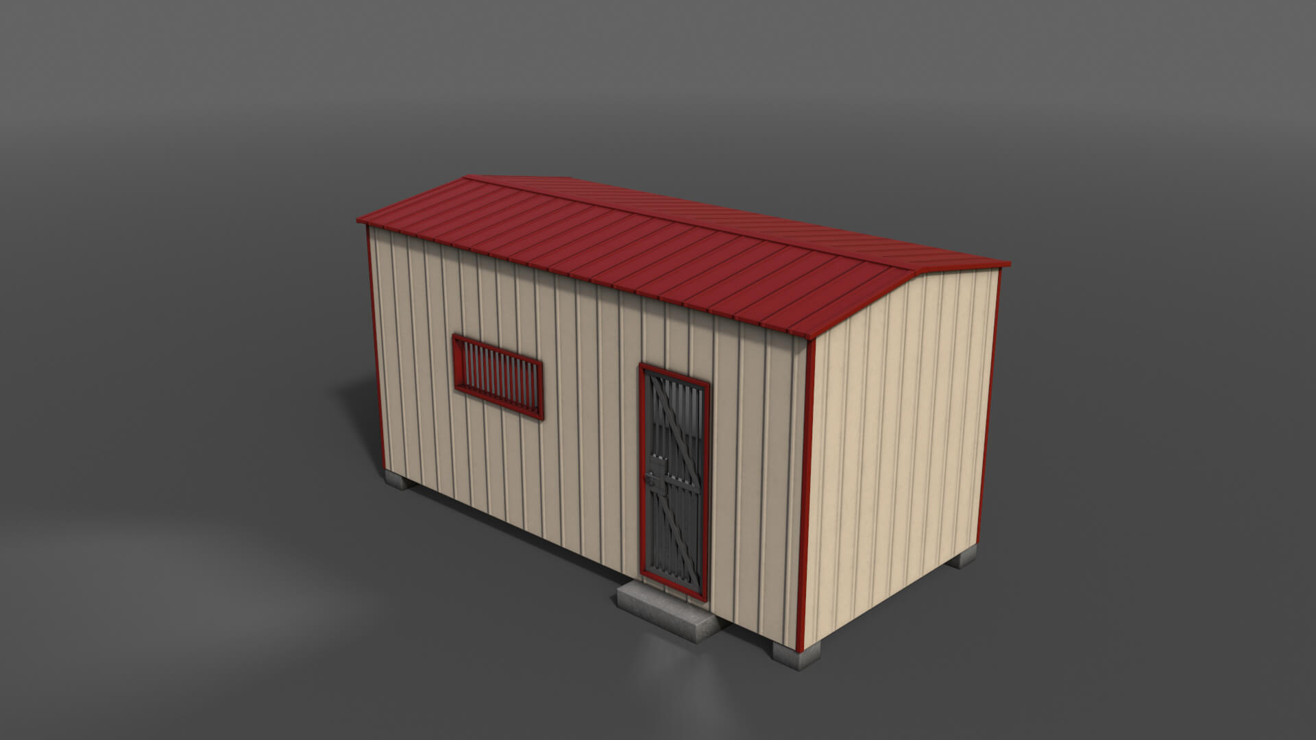 Shed House C 20Ft V4 - 3D Model by DaikLord