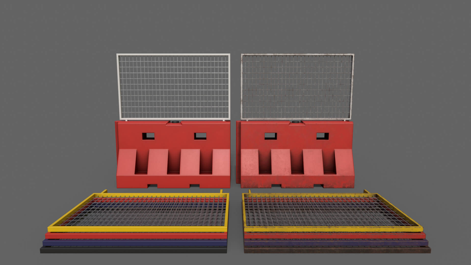 Traffic Barrier Red - 3D Model by DaikLord