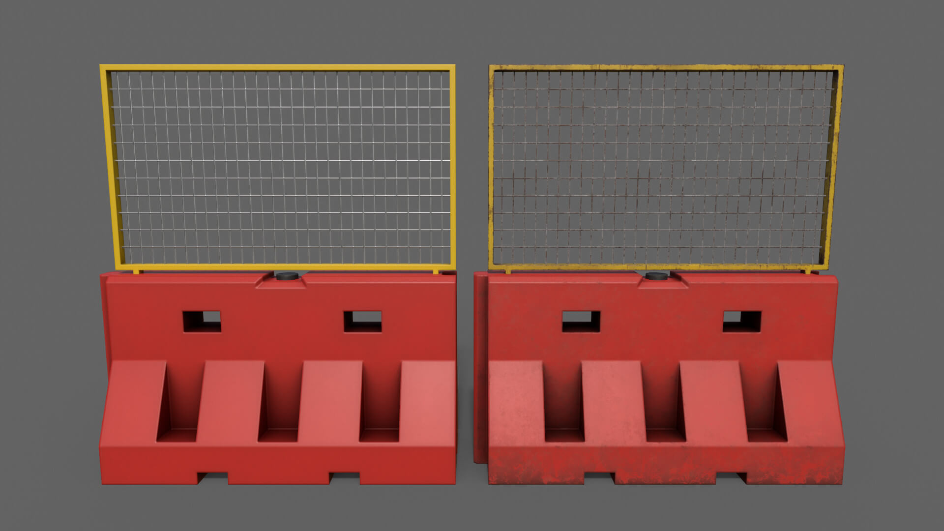 Traffic Barrier Red - 3D Model by DaikLord