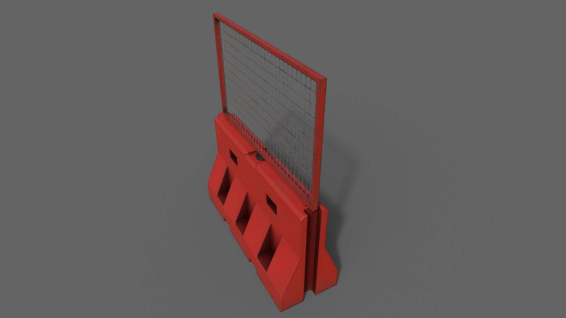 Traffic Barrier Red - 3D Model by DaikLord