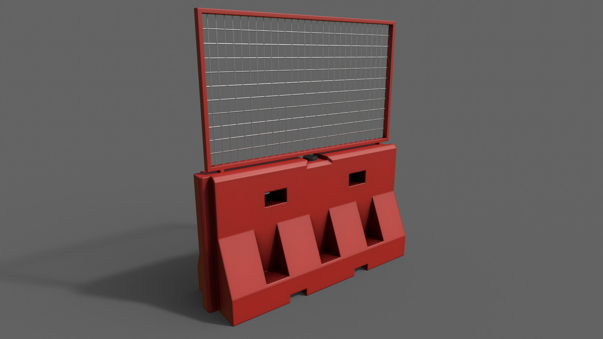Traffic Barrier Red - 3D Model by DaikLord