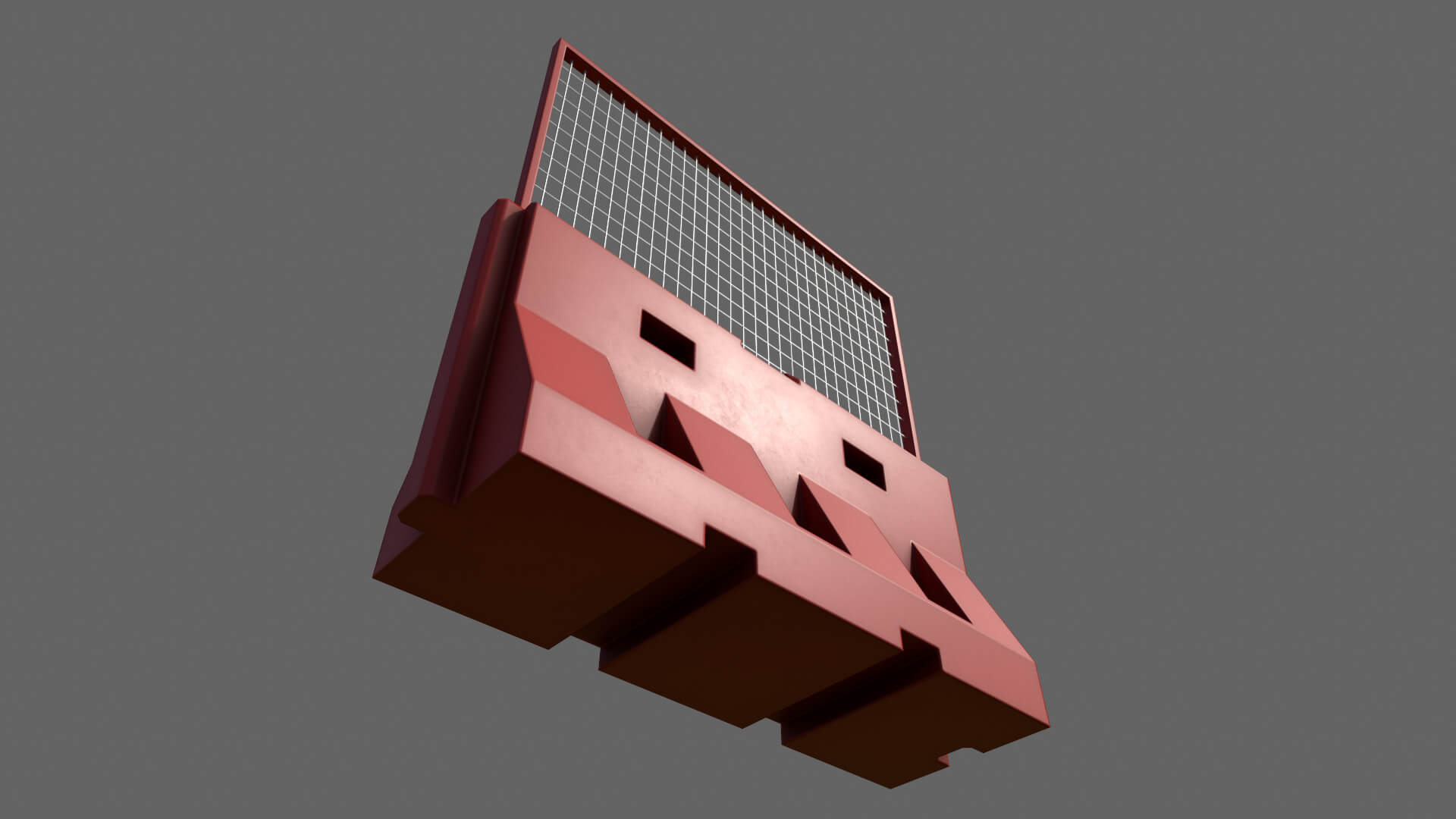 Traffic Barrier Red - 3D Model by DaikLord
