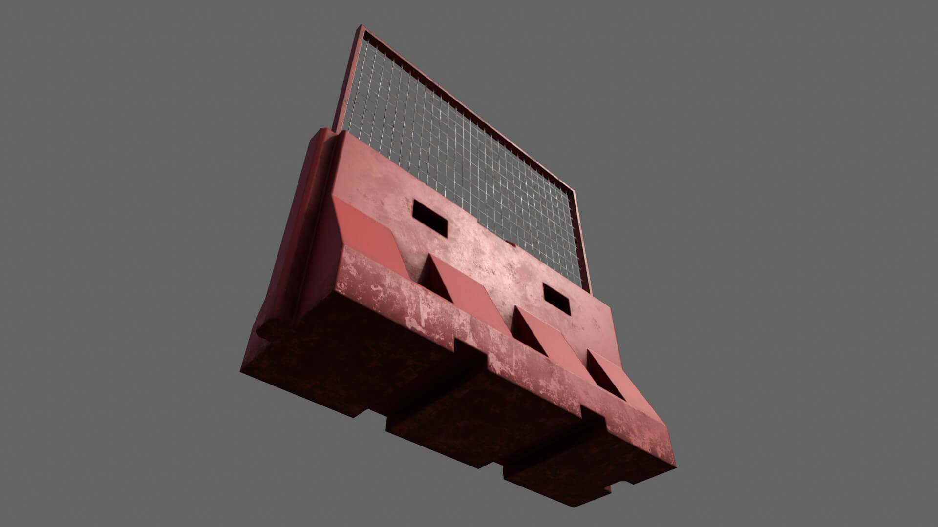 Traffic Barrier Red - 3D Model by DaikLord