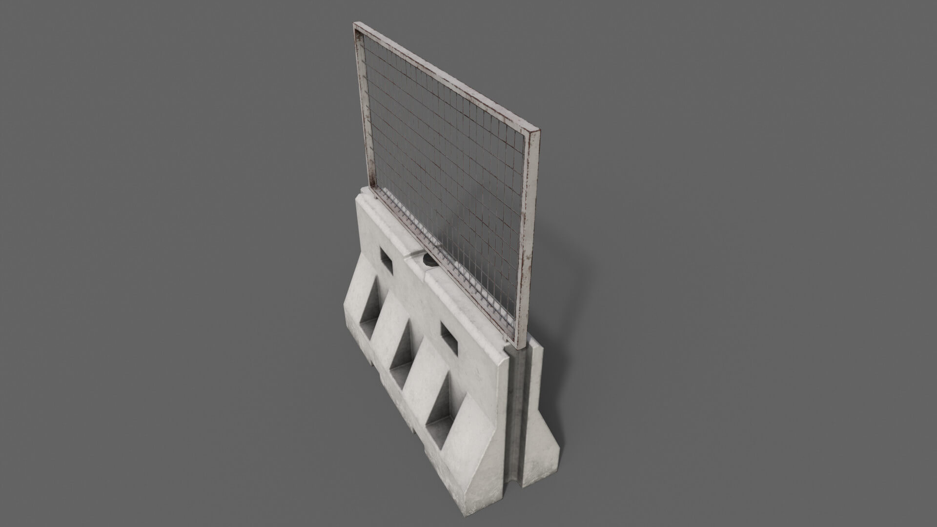 Traffic Barrier White - 3D Model by DaikLord