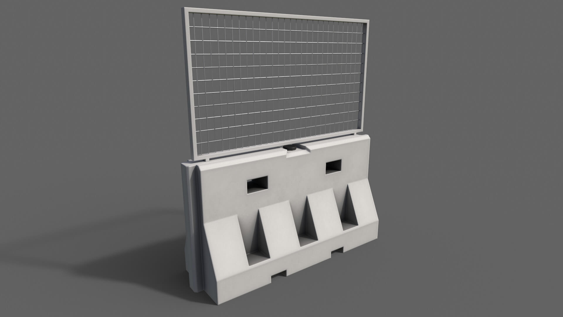 Traffic Barrier White - 3D Model by DaikLord