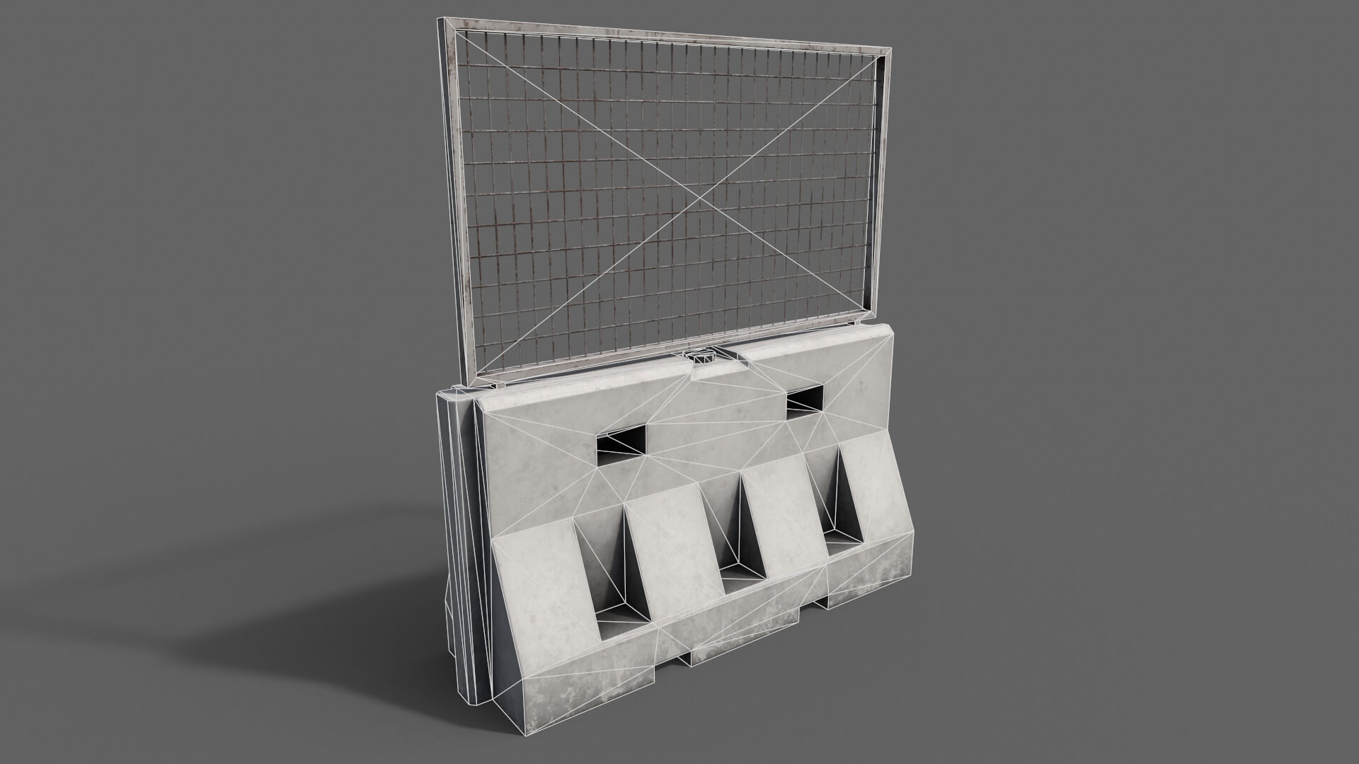 Traffic Barrier White - 3D Model by DaikLord