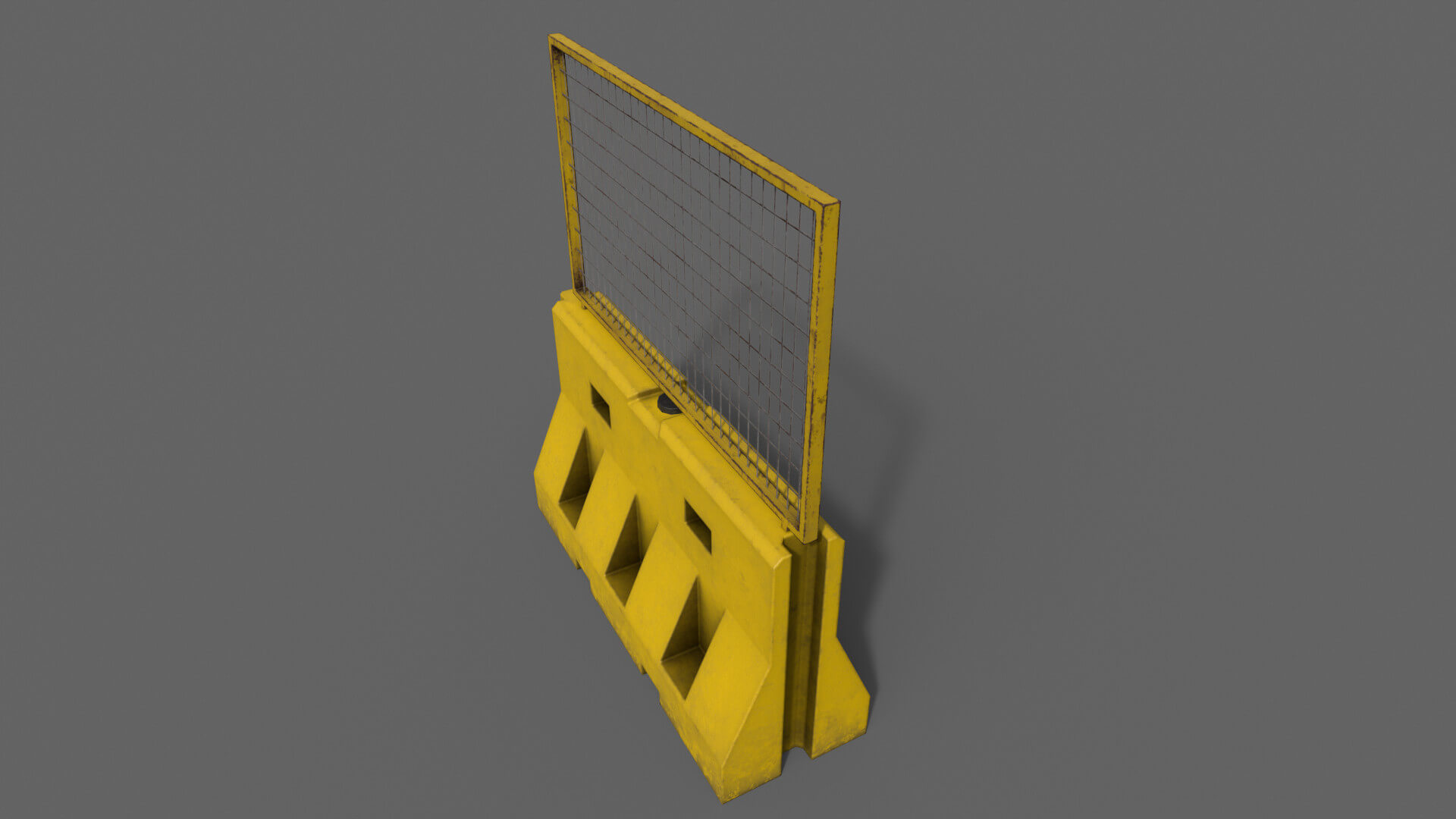 Traffic Barrier Yellow - 3D Model by DaikLord