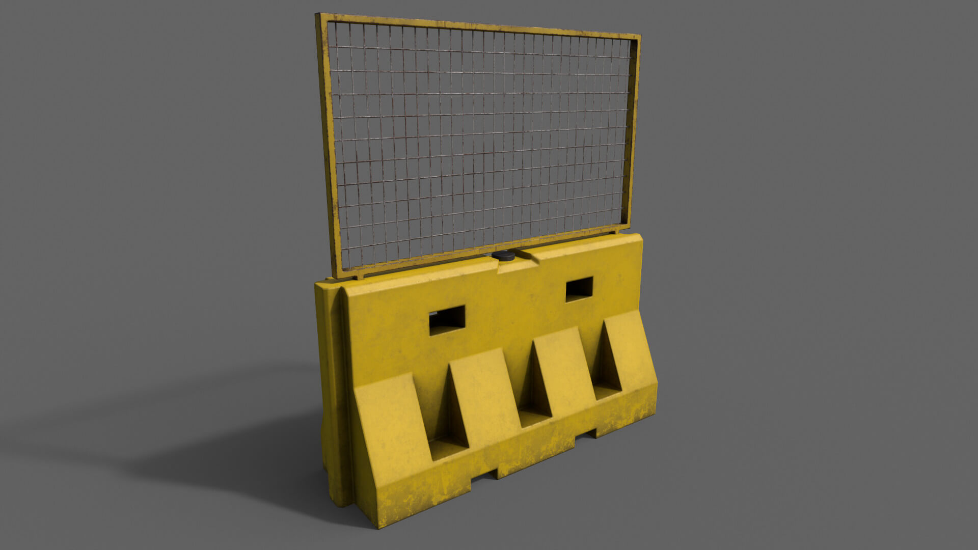 Traffic Barrier Yellow - 3D Model by DaikLord