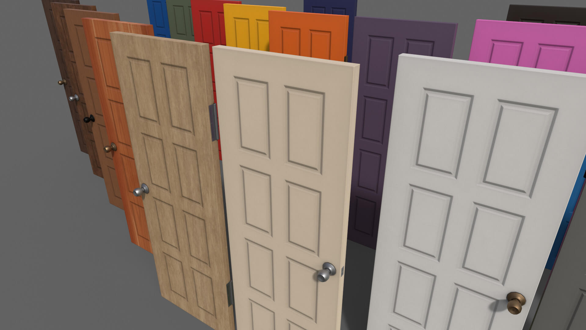 Wood Door A6 - 3D Model by DaikLord