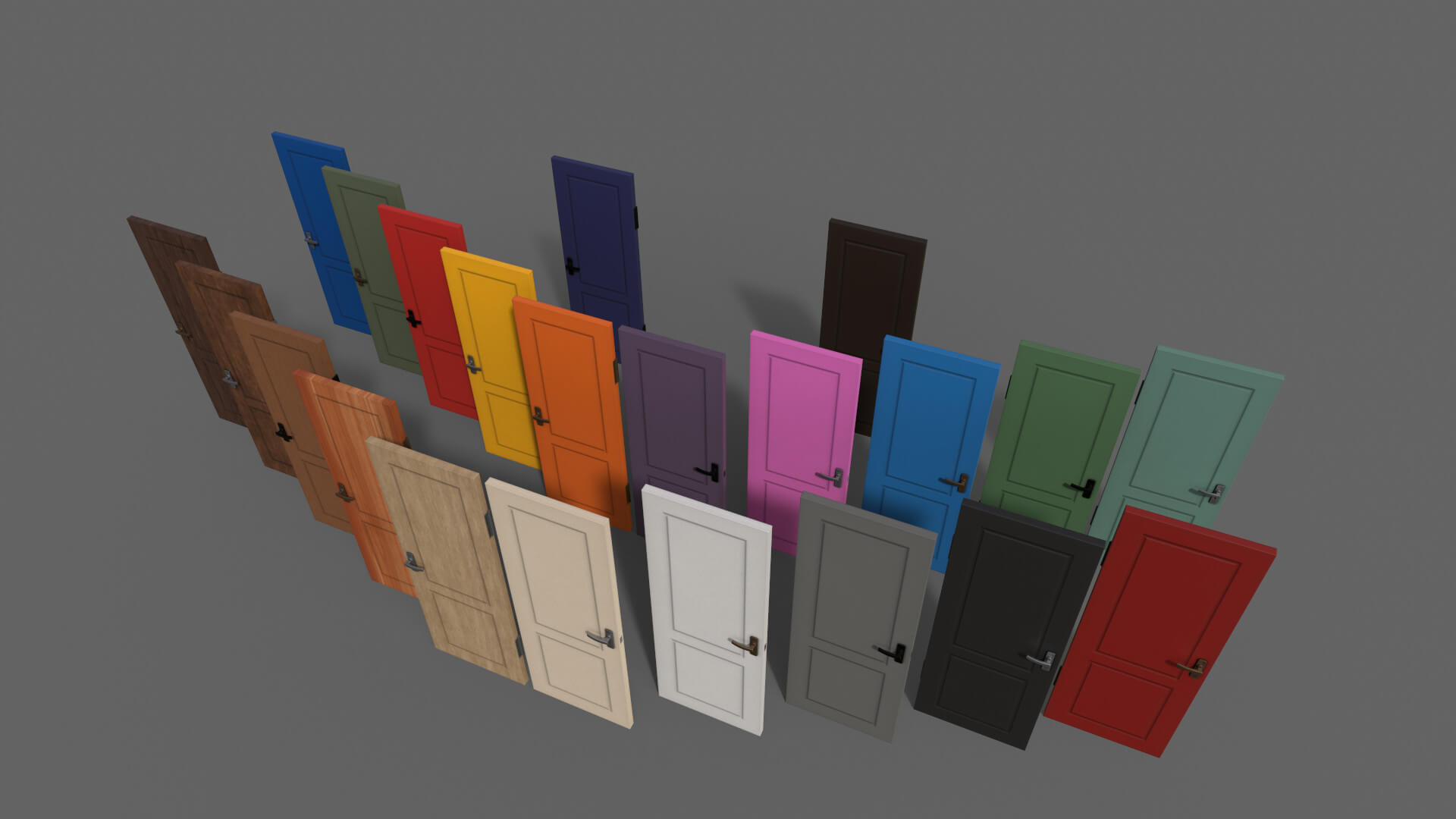 Wood Door B3 - 3D Model by DaikLord