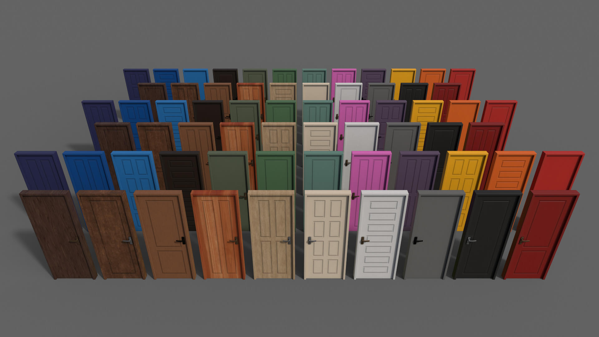 Wood Door With Frame B - 3D Model by DaikLord