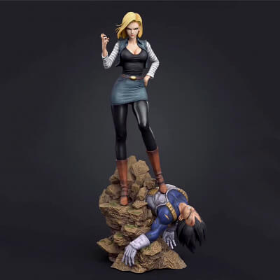 Android 18 vs Vegeta - 3D Model by damariscarson01