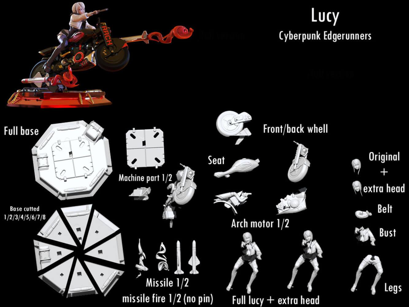Lucy on a Motorcycle - 3D Model by damariscarson01