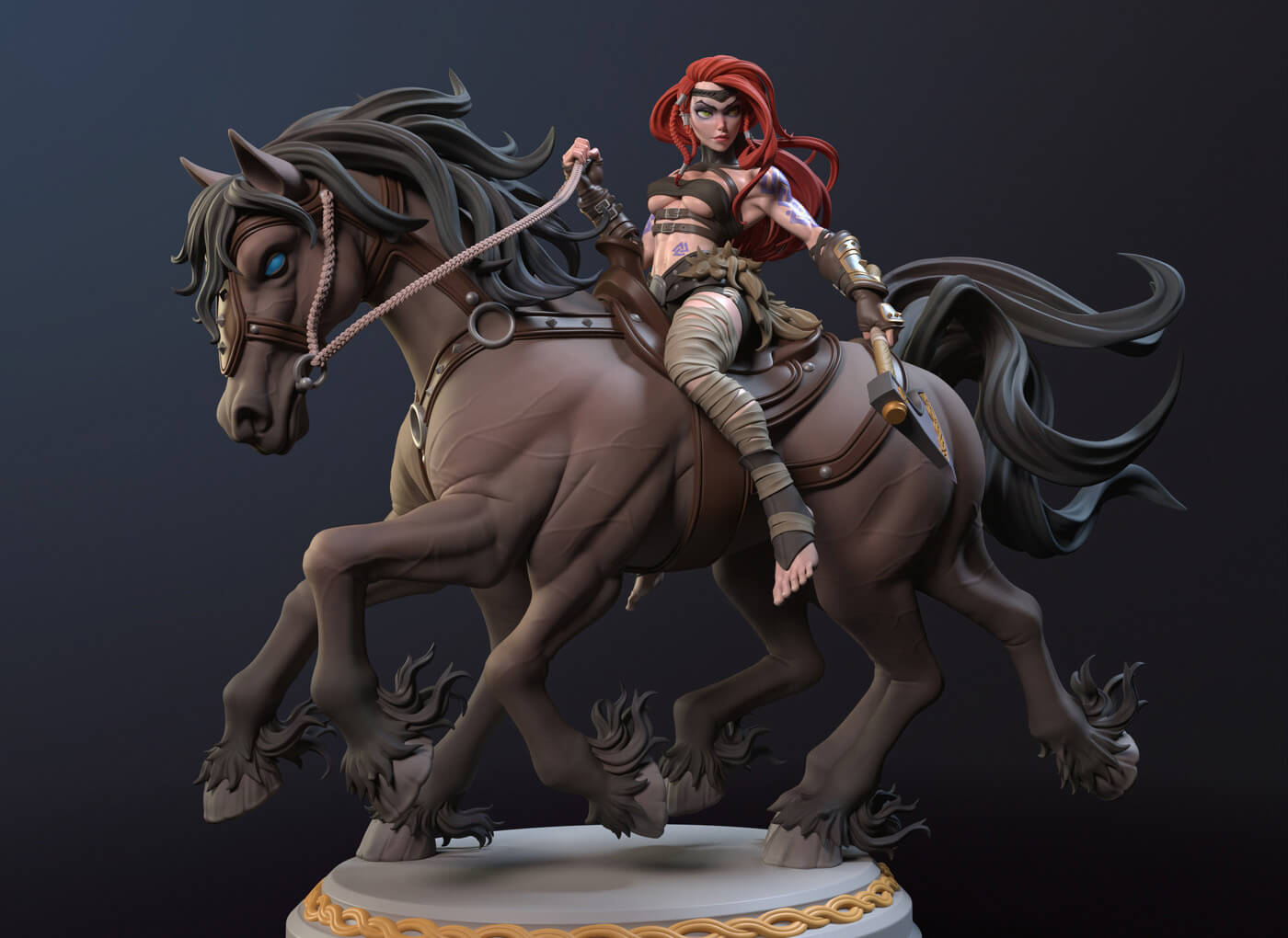 Viking Ygritte Rider of Sleipnir - 3D Model by damariscarson01