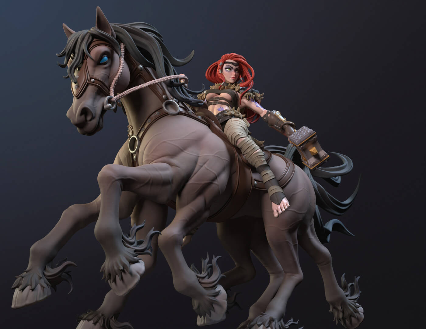 Viking Ygritte Rider of Sleipnir - 3D Model by damariscarson01