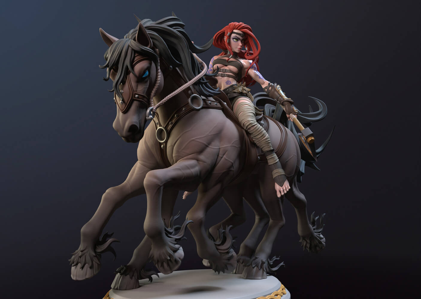 Viking Ygritte Rider of Sleipnir - 3D Model by damariscarson01