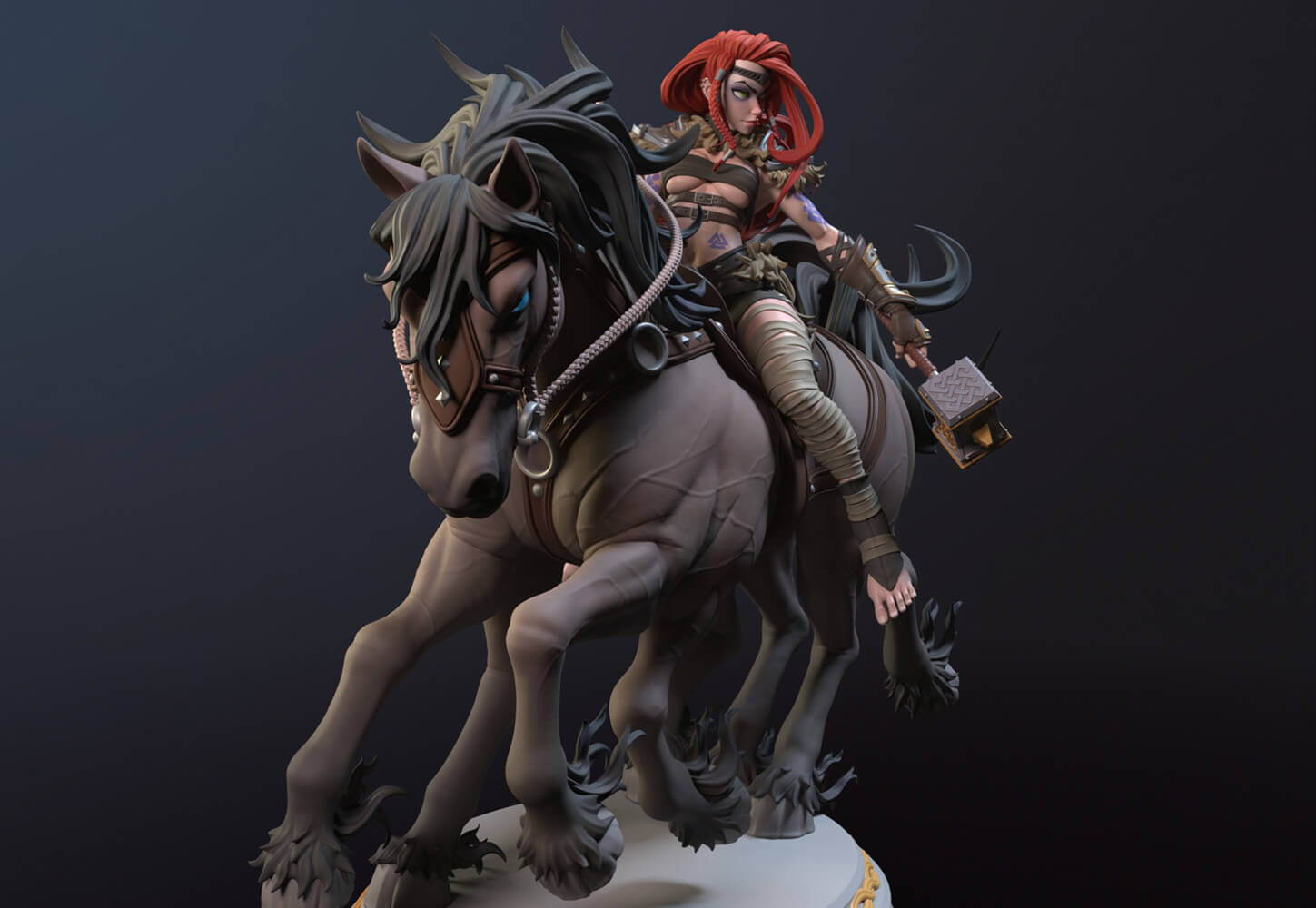Viking Ygritte Rider of Sleipnir - 3D Model by damariscarson01
