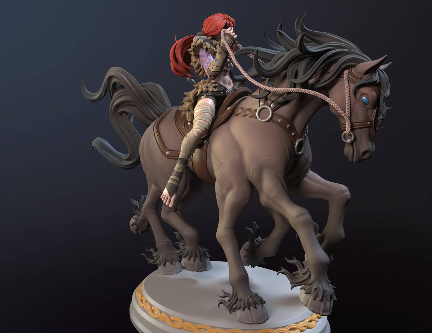 Viking Ygritte Rider of Sleipnir - 3D Model by damariscarson01