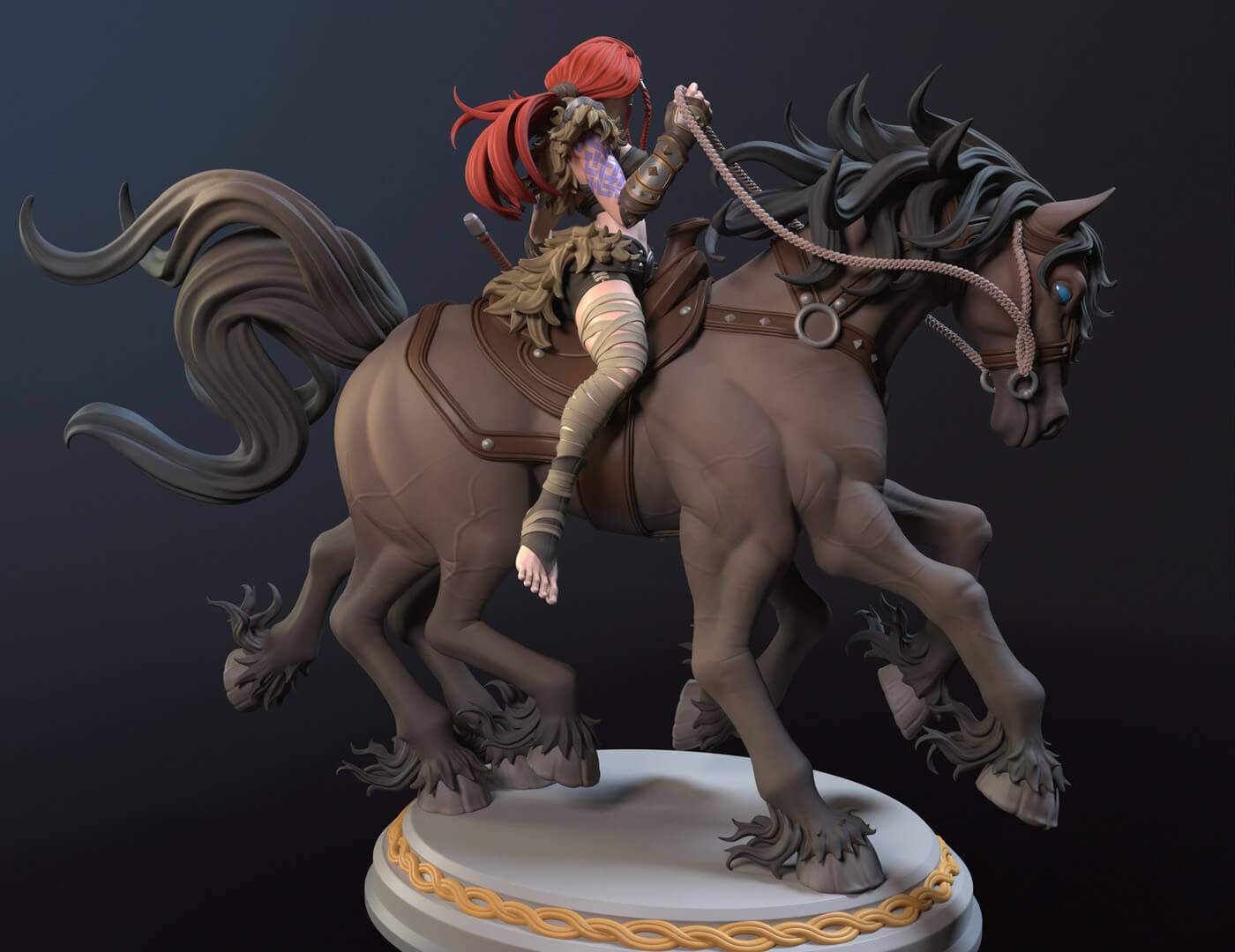 Viking Ygritte Rider of Sleipnir - 3D Model by damariscarson01