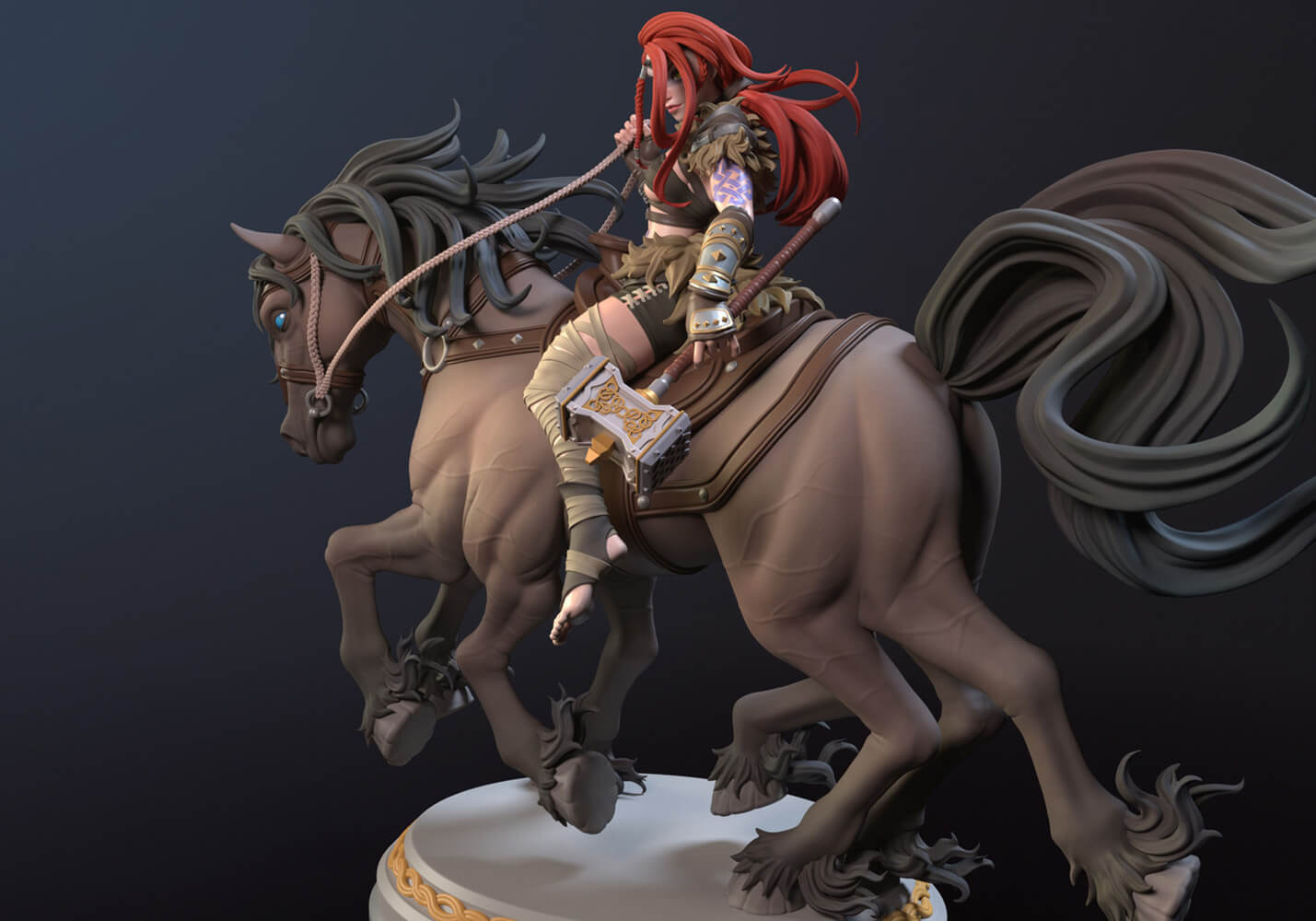 Viking Ygritte Rider of Sleipnir - 3D Model by damariscarson01