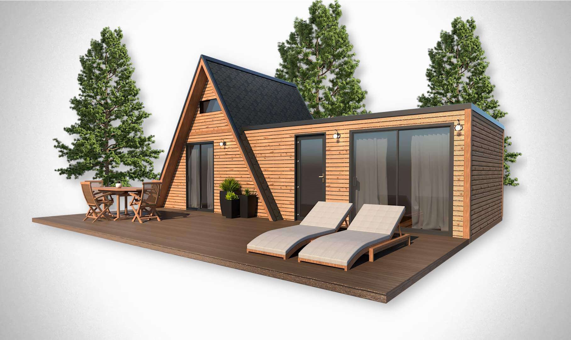 Modern Alpine Vacation Cabin - 3D Model by damicelo