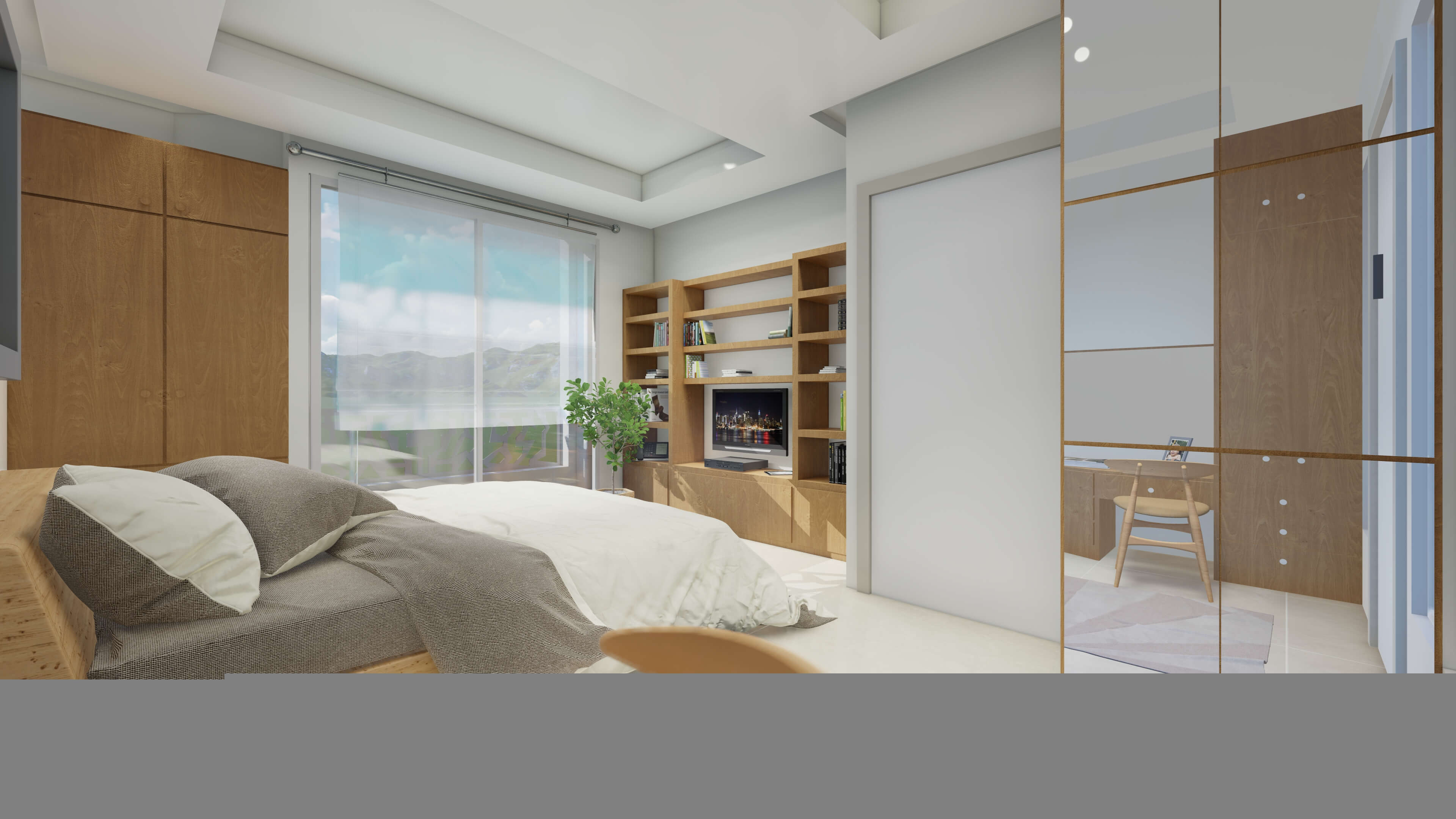 bedroom 3D Render, Digital Art by Damoongh13