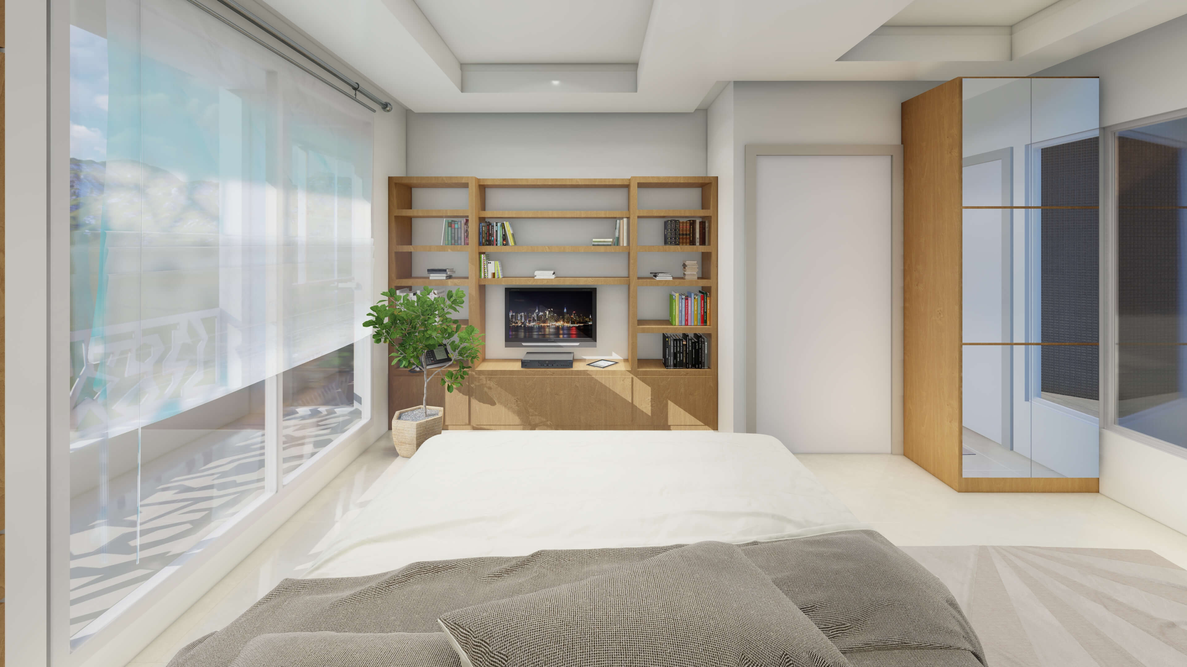 bedroom 3D Render, Digital Art by Damoongh13